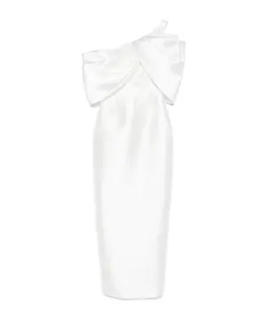 Solace Asymmetric Off-the-shoulder Maxi Dress With Back Slit