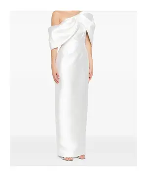 Solace Asymmetric Off-the-shoulder Maxi Dress With Back Slit