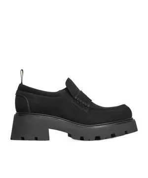 Celine Triomphe Loafers In Suede Calfskin