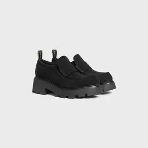 Celine Triomphe Loafers In Suede Calfskin