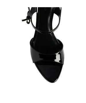 Balenciaga Avenue Bow Heeled Sandals - Black/silver