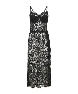 Dolce & Gabbana Lace Bustier Midi Dress - Black