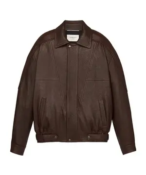 Saint Laurent Bubbled Lambskin Jacket With Cupro And Acetate Lining - Black