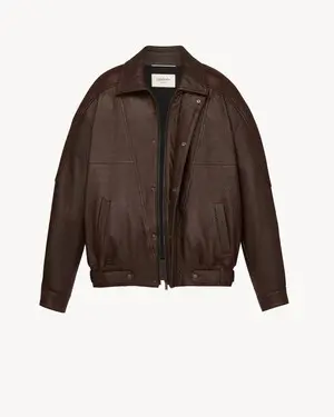 Saint Laurent Bubbled Lambskin Jacket With Cupro And Acetate Lining - Black