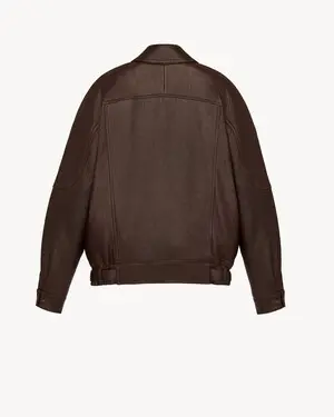 Saint Laurent Bubbled Lambskin Jacket With Cupro And Acetate Lining - Black