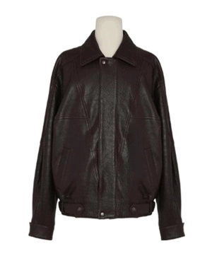 Saint Laurent Bubbled Lambskin Jacket With Cupro And Acetate Lining