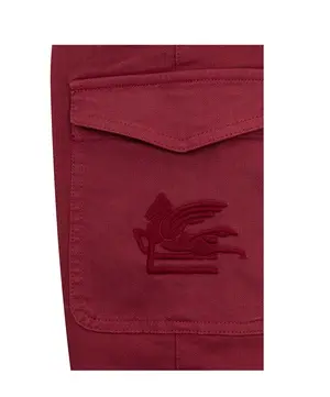 Etro Embroidered Cargo Trousers - Red