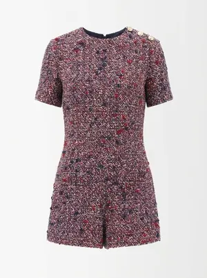 Gucci Buttoned Short Sleeve Playsuit - Black