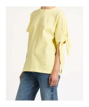 J.W.ANDERSON Short Sleeve T-shirt With Knotted Sleeves
