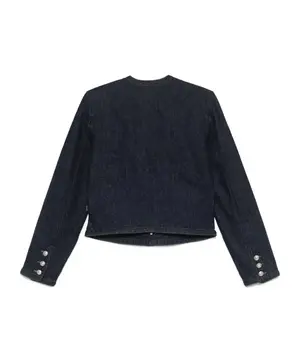 7 For All Mankind Long Sleeve Collarless Denim Jacket