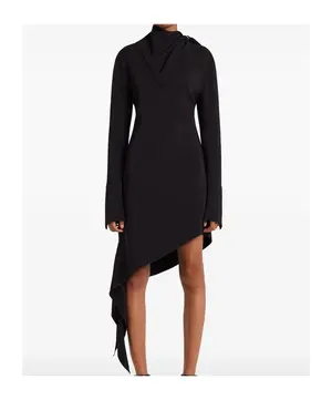 COURREGES Asymmetrical Wrap Dress - Black