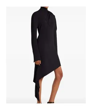 COURREGES Asymmetrical Wrap Dress - Black