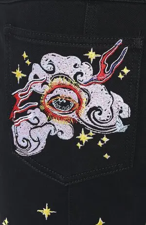 Givenchy Embroidered Nine-quarter Jeans