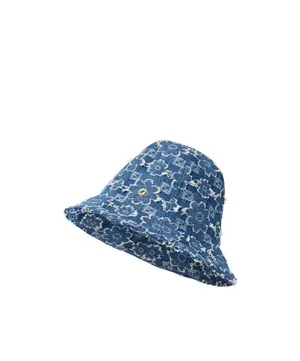 Fendi Floral Detailed Denim Bucket Hat - Blue