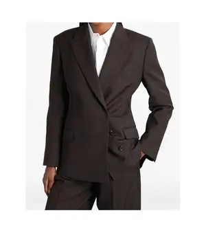 ANINE BING Double-breasted Padded Shoulder Blazer