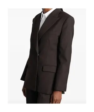 ANINE BING Double-breasted Padded Shoulder Blazer