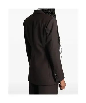 ANINE BING Double-breasted Padded Shoulder Blazer