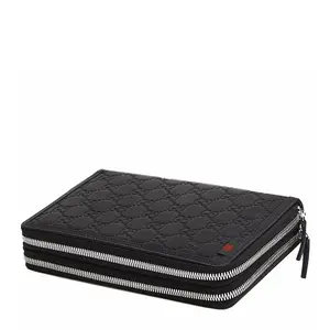 Gucci Double G Embossed Wallet - Black