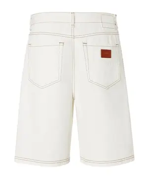 Fendi Five-pocket Denim Bermuda Shorts - White