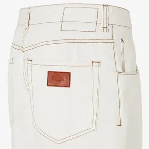 Fendi Five-pocket Denim Bermuda Shorts - White