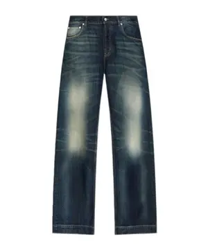 Alexander McQueen Alexander McQueen Vintage Effect Straight-Leg Jeans Navy Blue