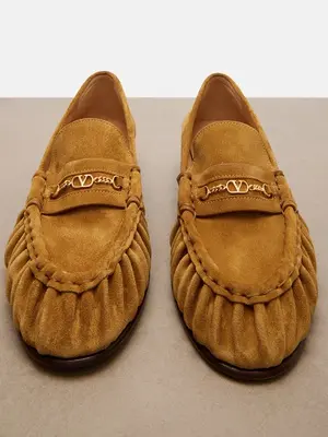 Valentino Garavani Suede Loafers With Chain Detail