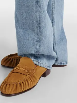 Valentino Garavani Suede Loafers With Chain Detail