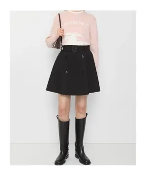 Burberry Gabardine Trench Mini Skirt - Black