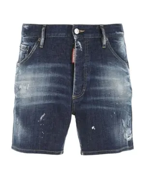 Dsquared2 Distressed Denim Bermuda Shorts - Black