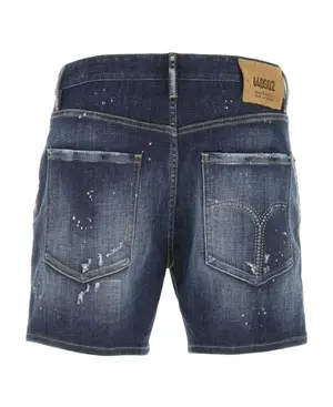 Dsquared2 Distressed Denim Bermuda Shorts - Black