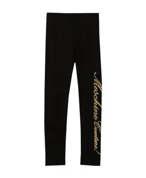 Moschino Embroidered-logo Detail Leggings - Black