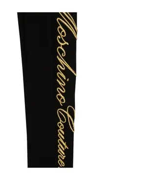 Moschino Embroidered-logo Detail Leggings - Black