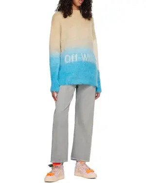 Off-White Helvetia Logo Intarsia-knit Jumper