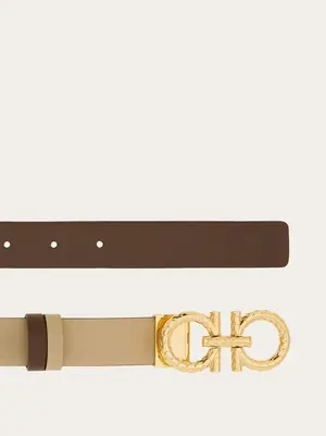 FERRAGAMO Reversible Leather Belt With Gancini Buckle
