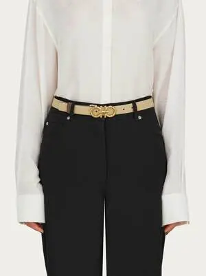 FERRAGAMO Reversible Leather Belt With Gancini Buckle