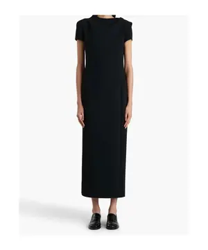 Khaite Short Sleeve Backless Midi Dress - Black