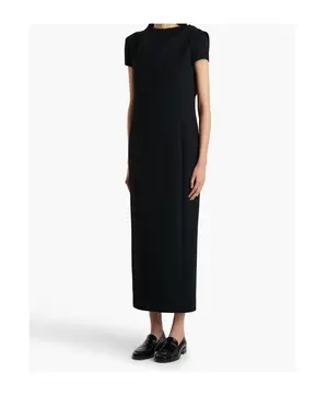 Khaite Short Sleeve Backless Midi Dress - Black
