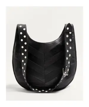 Valentino Garavani Vlogo Chevron Patterned Logo Plaque Hobo Bag