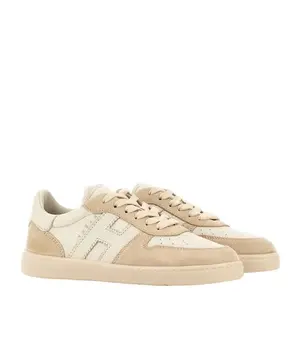 Hogan Suede And Nappa Leather Sneakers - Beige