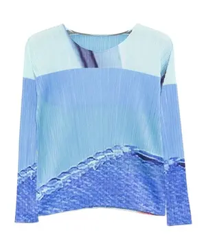 PLEATS PLEASE BY ISSEY MIYAKE Long Sleeve Printed Top