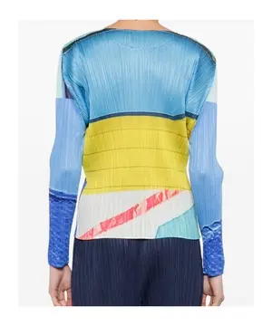 PLEATS PLEASE BY ISSEY MIYAKE Long Sleeve Printed Top