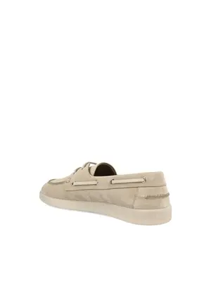 Prada Allacciate Lace-up Boat Shoes - Nude