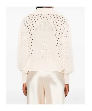 TWINSET Lace-up Knit Sweater With Bow Detail - White