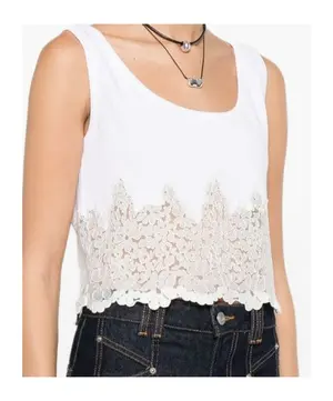 Ermanno Scervino Sleeveless Lace-detail Top