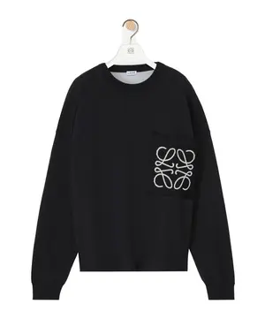 Loewe Anagram Intarsia Crewneck Jumper - Black/white