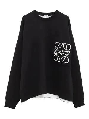 Loewe Anagram Intarsia Crewneck Jumper - Black/white