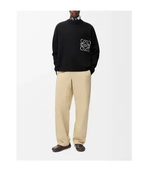 Loewe Anagram Intarsia Crewneck Jumper - Black/white