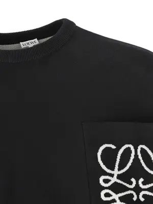 Loewe Anagram Intarsia Crewneck Jumper - Black/white