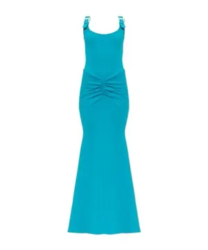 Versace Buckled Long Dress - Blue