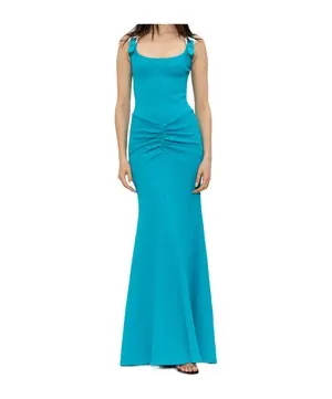 Versace Buckled Long Dress - Blue